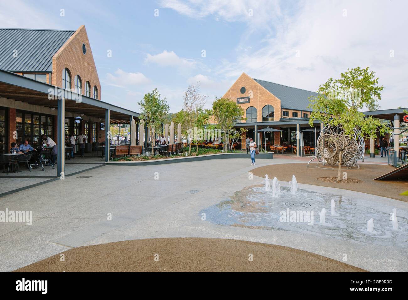 Main piazza with water feature. Castle Gate Lifestyle, Pretoria, South Africa. Architect ...