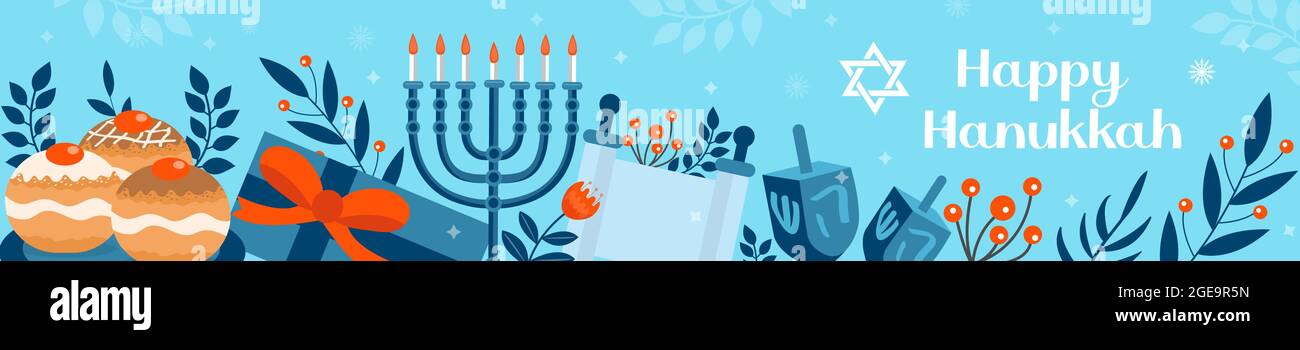 Happy Hanukkah banner, template for your design. Hanukkah is a Jewish ...