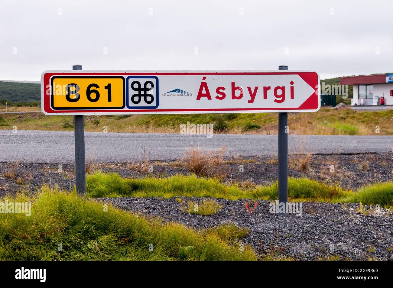 Street sign in Icelandic language in Iceland Stock Photo - Alamy