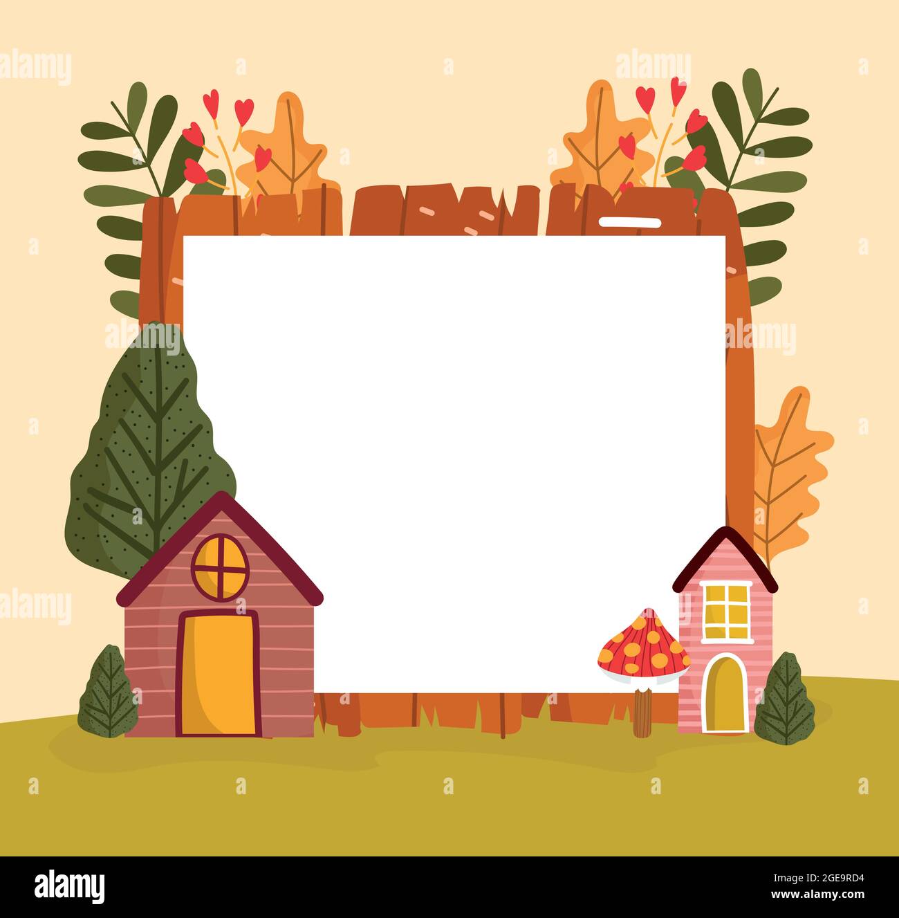 Autumn cottage banner Stock Vector Images - Alamy