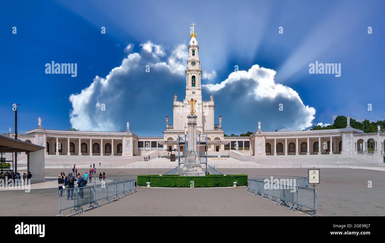 Fatima, Portugal - April 2018: Sanctuary of Fatima, Portugal. One of ...