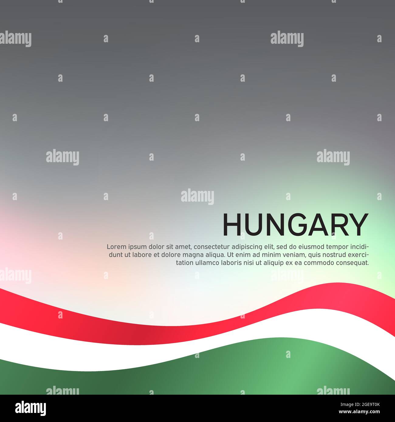 Abstract waving hungary flag. Creative shining background for design of ...