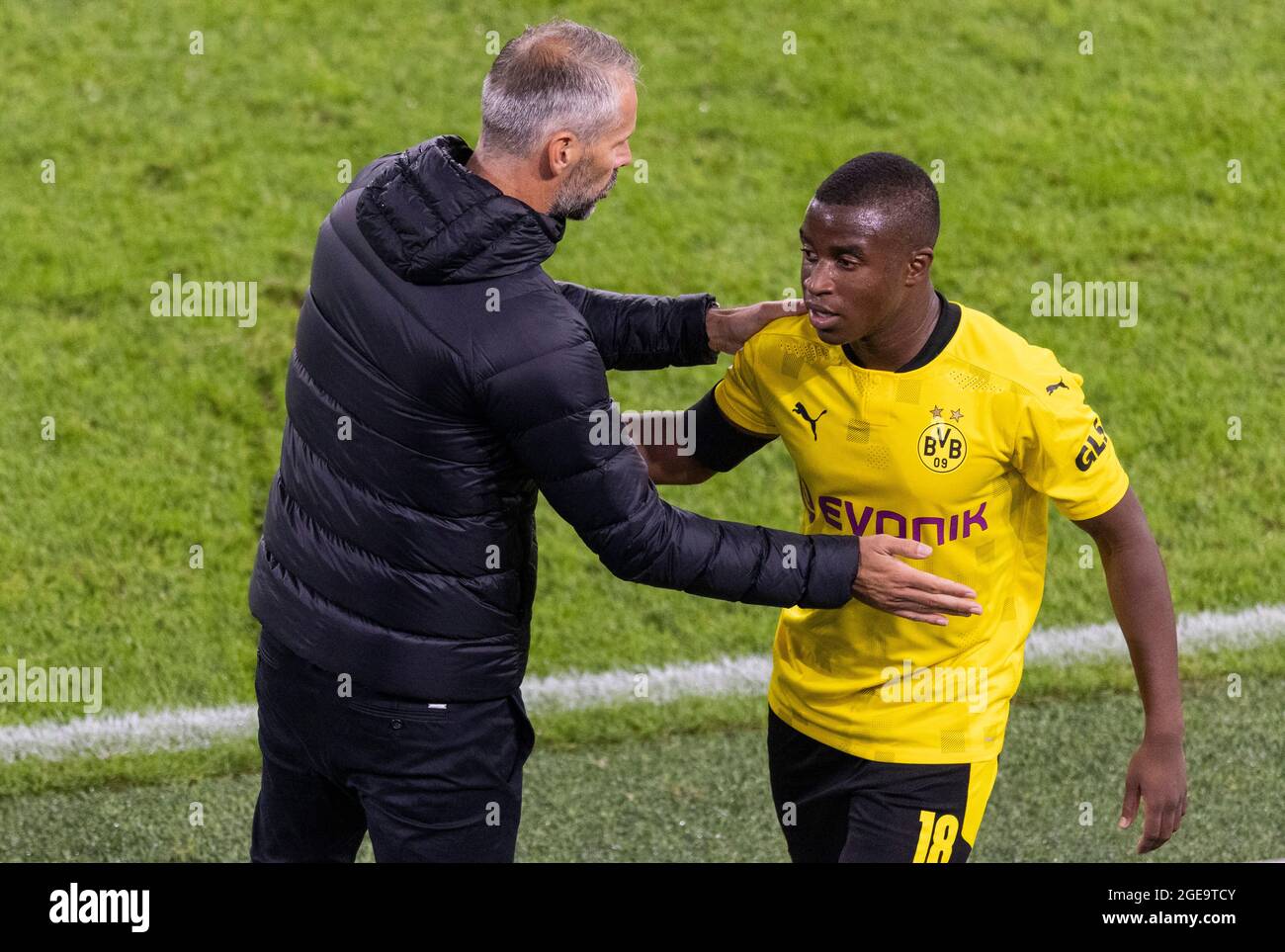 Trainer Marco Rose (BVB), Leon Goretzka (Muenchen) Borussia Dortmund ...