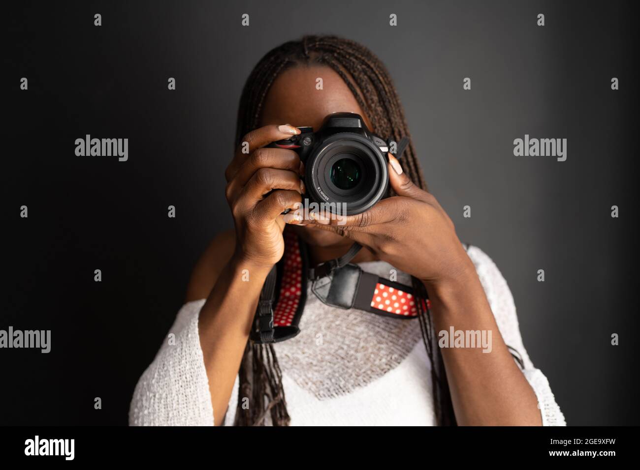 African American Photographer With Camera