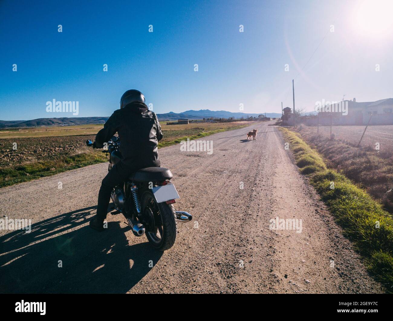 Back of motorbike on road hi-res stock photography and images - Alamy
