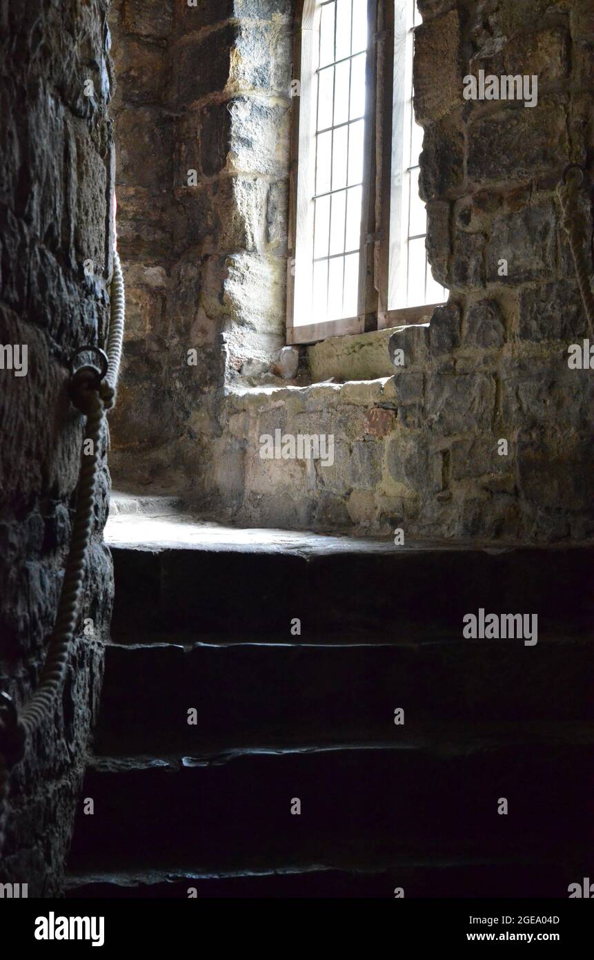 Medieval castle stairway hi-res stock photography and images - Alamy
