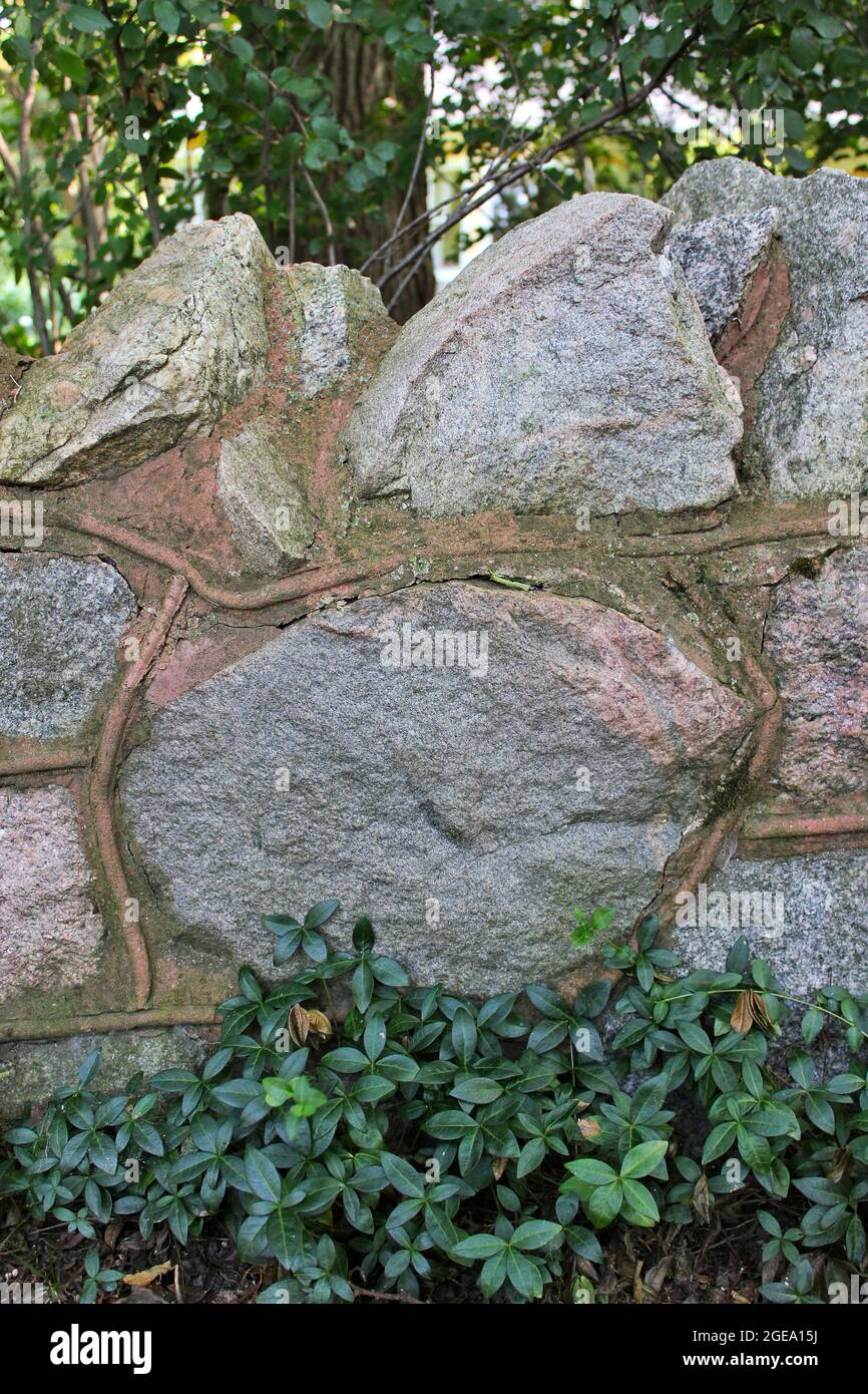 An old stone wall with big boulders Stock Photo - Alamy