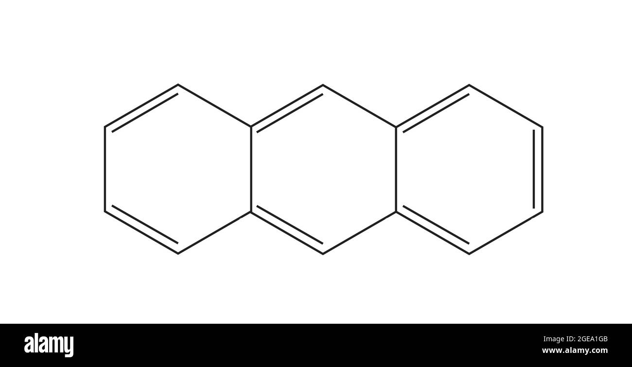 Chemical Structure of Anthracene, Anatomy Of Anthracene, Molecular ...