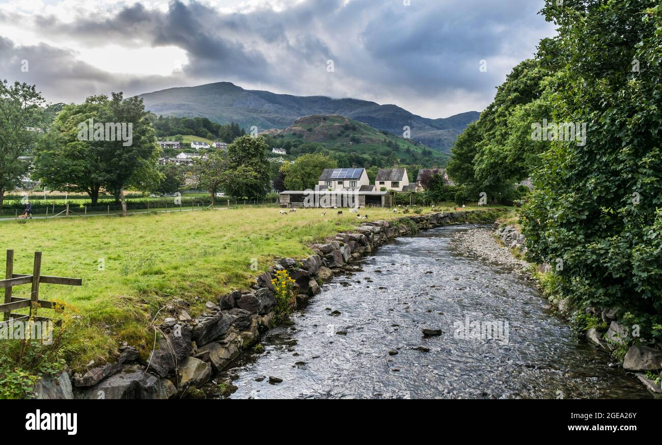 Mountains and scenery surrounding Coniston village in the Lake District ...