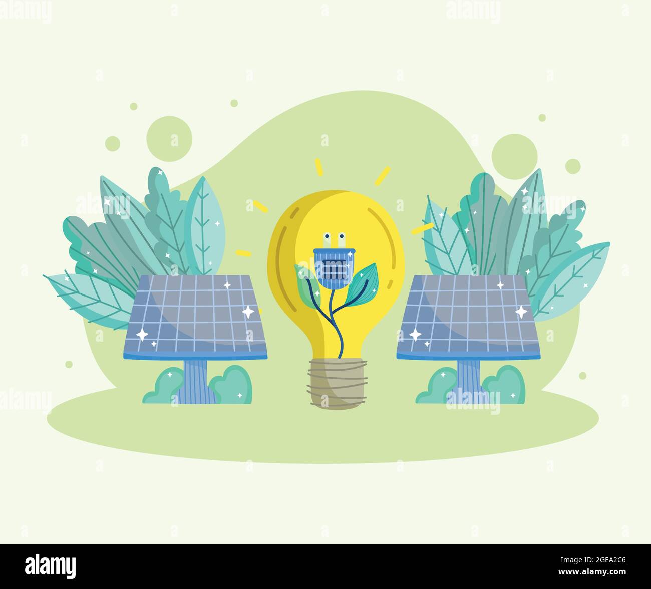solar panel and bulb energy Stock Vector Image & Art - Alamy