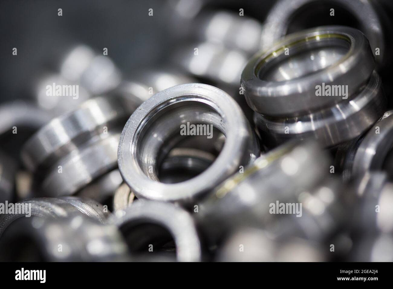 Collection of Circular machine parts made of steel Stock Photo - Alamy
