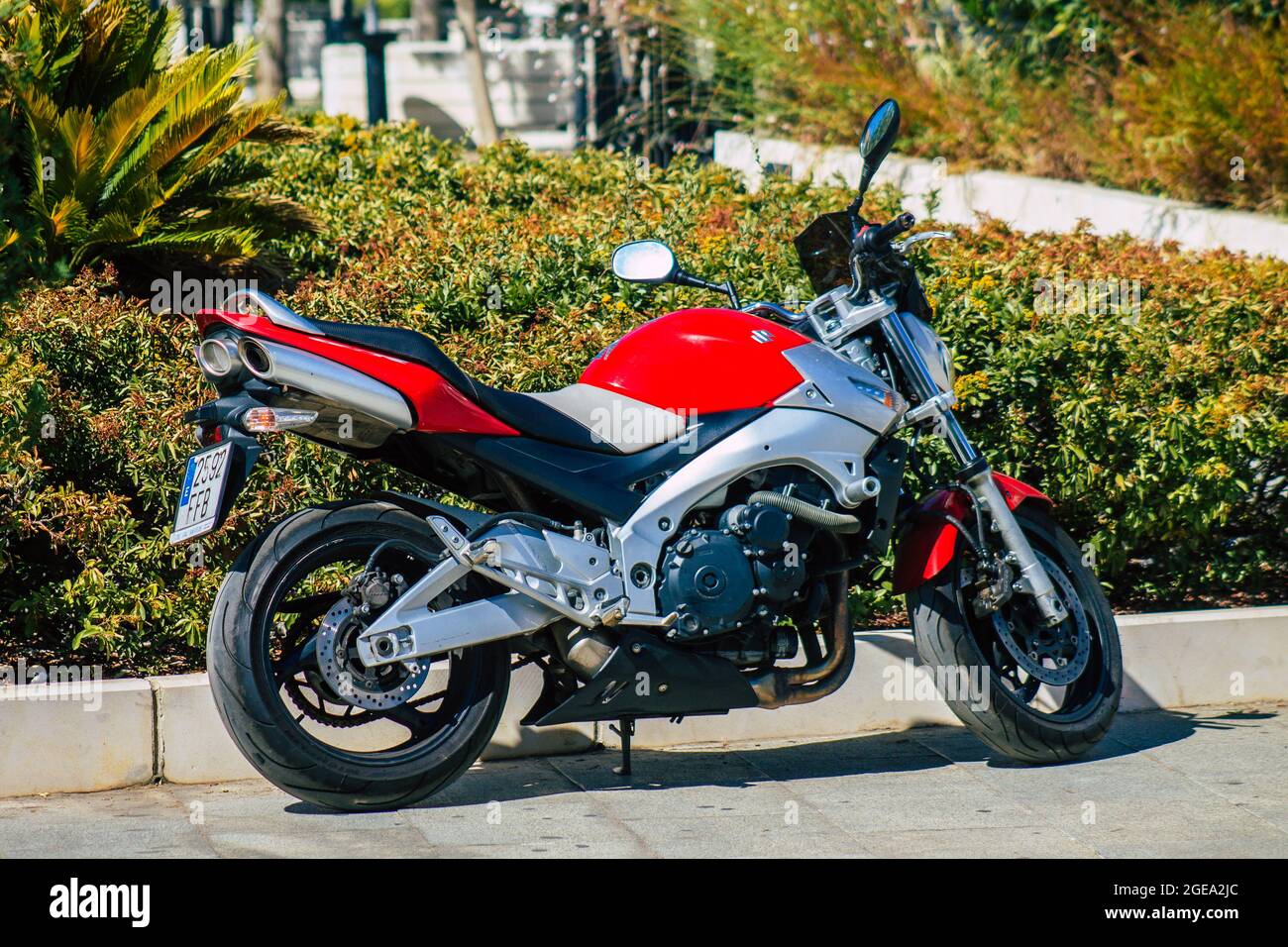 Carmona Spain August 17, 2021 Suzuki GXR 700 motorcycle parked in the ...