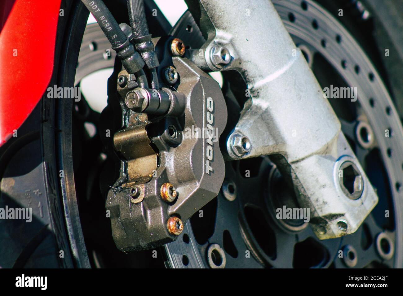 Carmona Spain August 17, 2021 Suzuki GXR 700 motorcycle parked in the ...