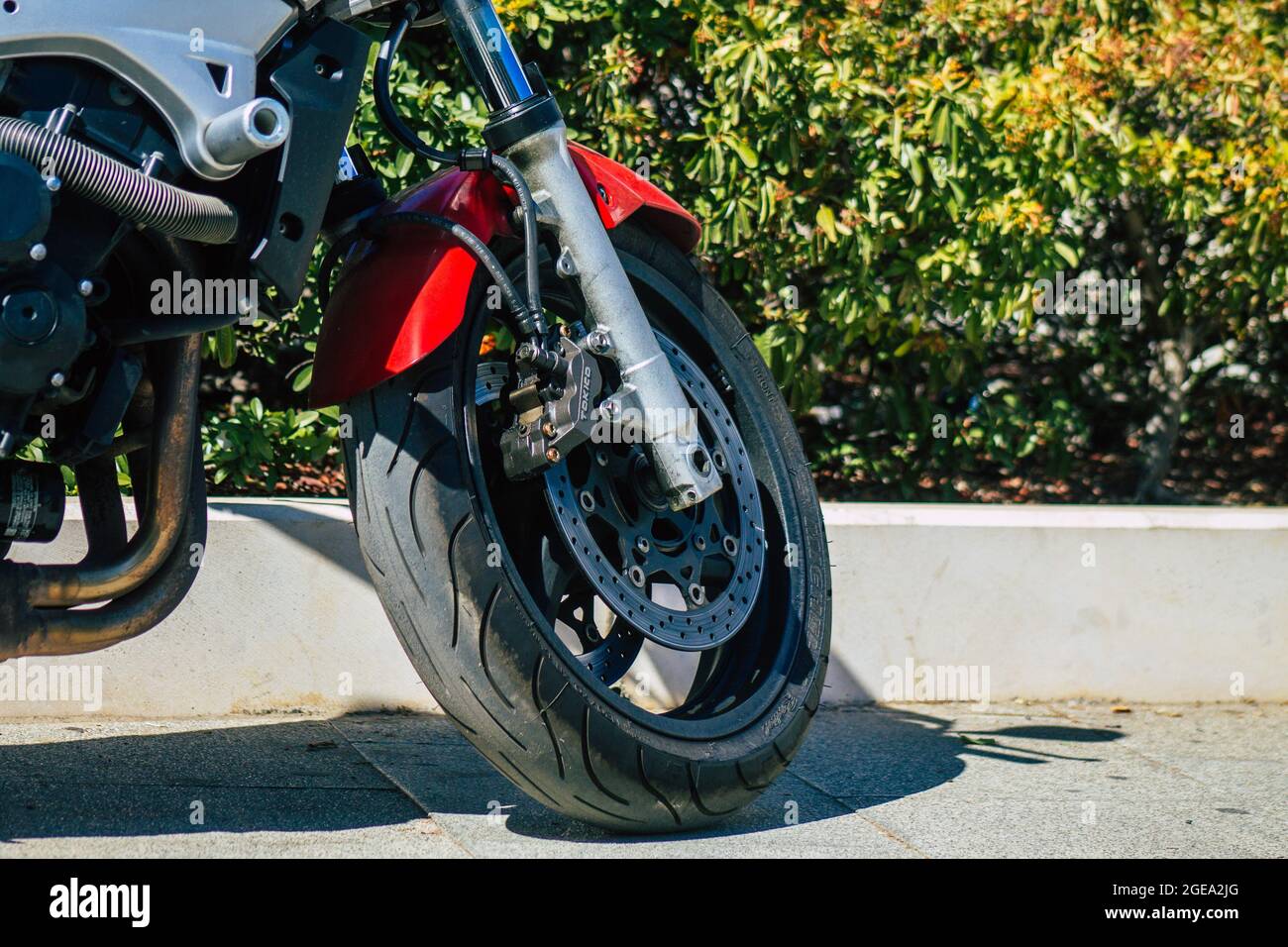 Carmona Spain August 17, 2021 Suzuki GXR 700 motorcycle parked in the ...