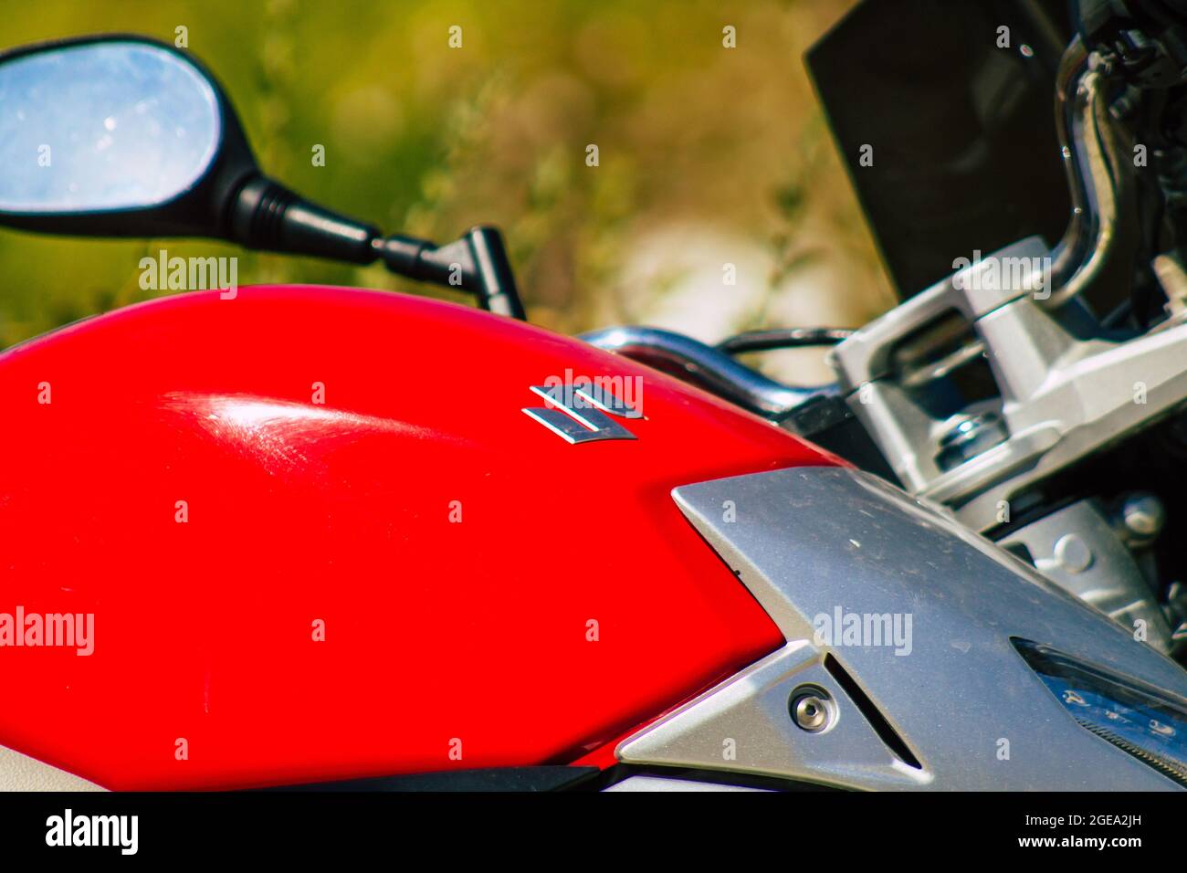 Carmona Spain August 17, 2021 Suzuki GXR 700 motorcycle parked in the ...