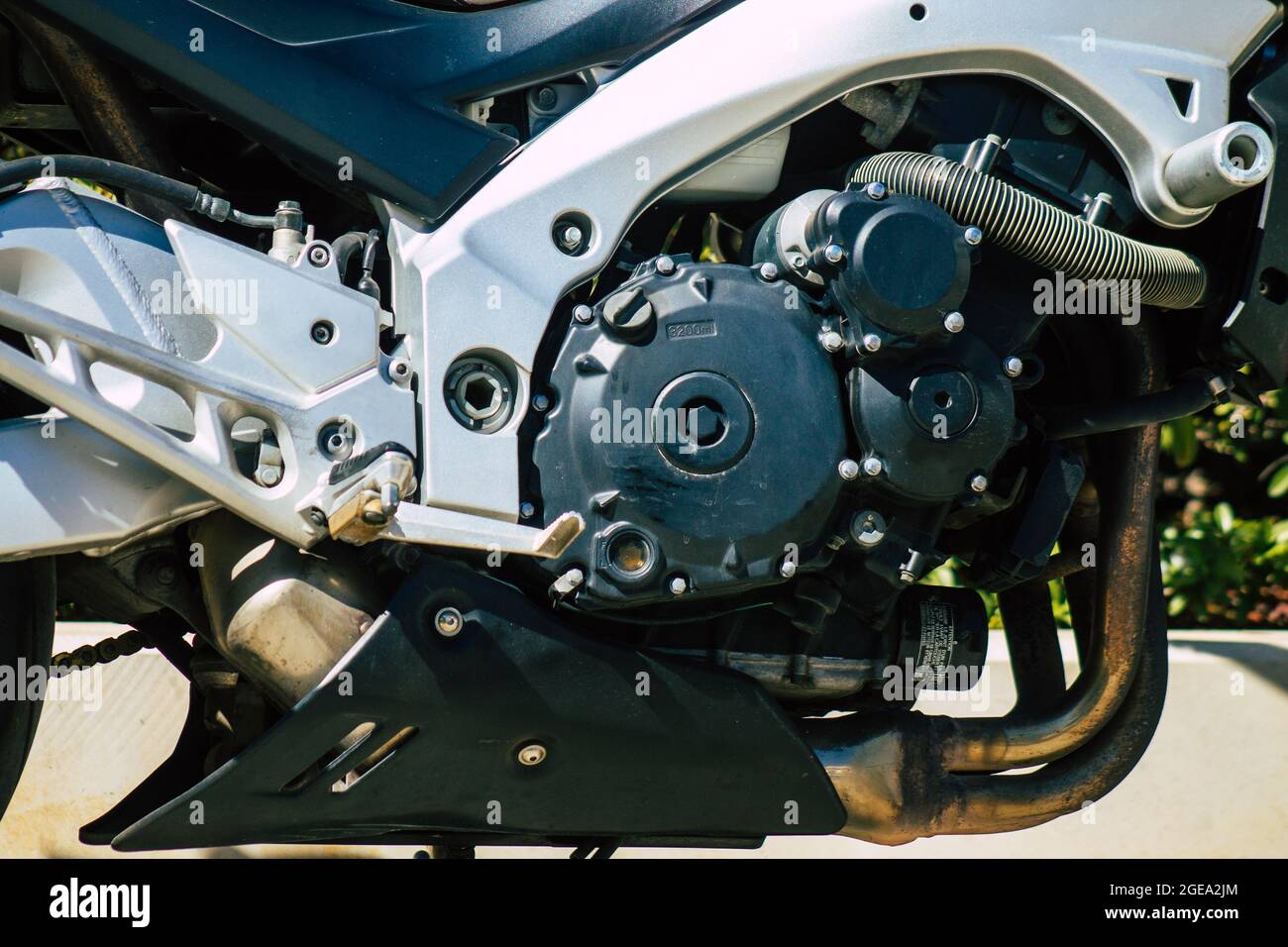 Carmona Spain August 17, 2021 Suzuki GXR 700 motorcycle parked in the ...