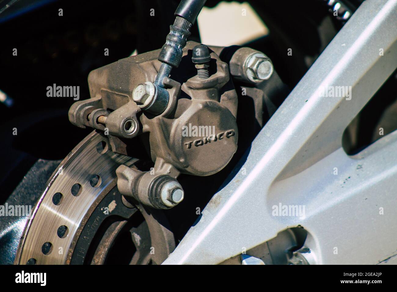 Carmona Spain August 17, 2021 Suzuki GXR 700 motorcycle parked in the ...