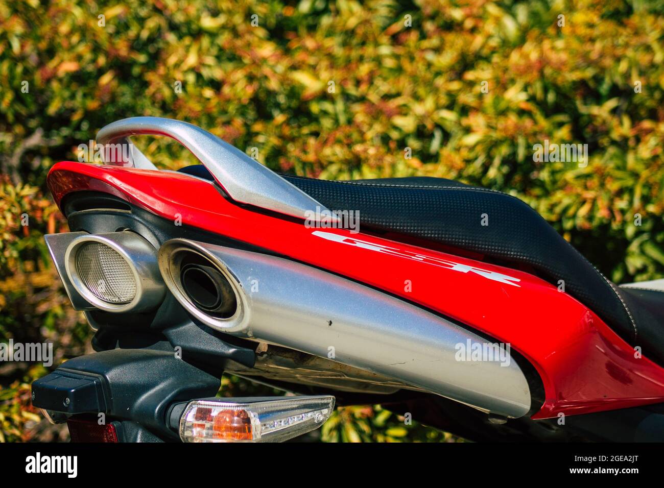 Carmona Spain August 17, 2021 Suzuki GXR 700 motorcycle parked in the ...