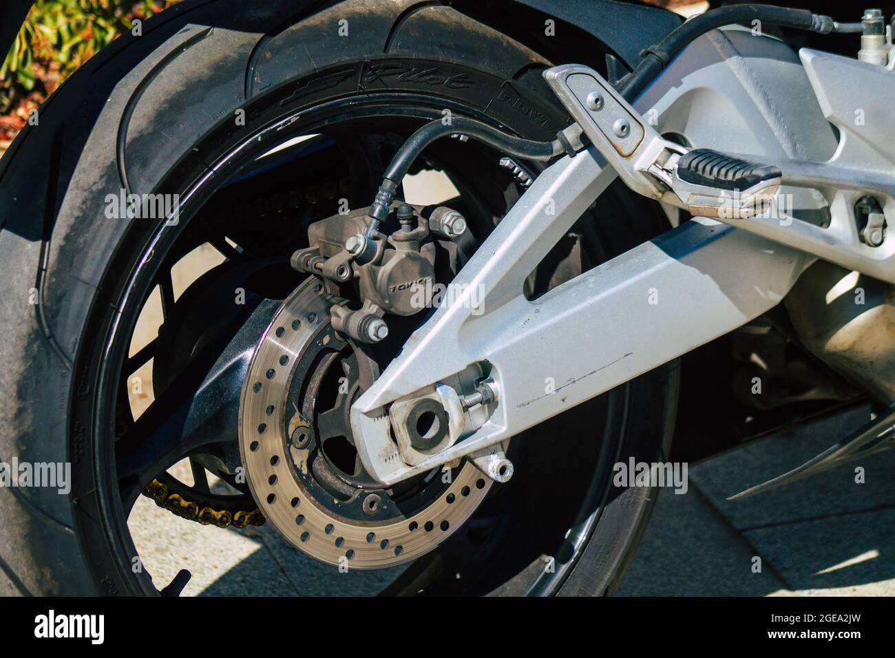 Carmona Spain August 17, 2021 Suzuki GXR 700 motorcycle parked in the ...