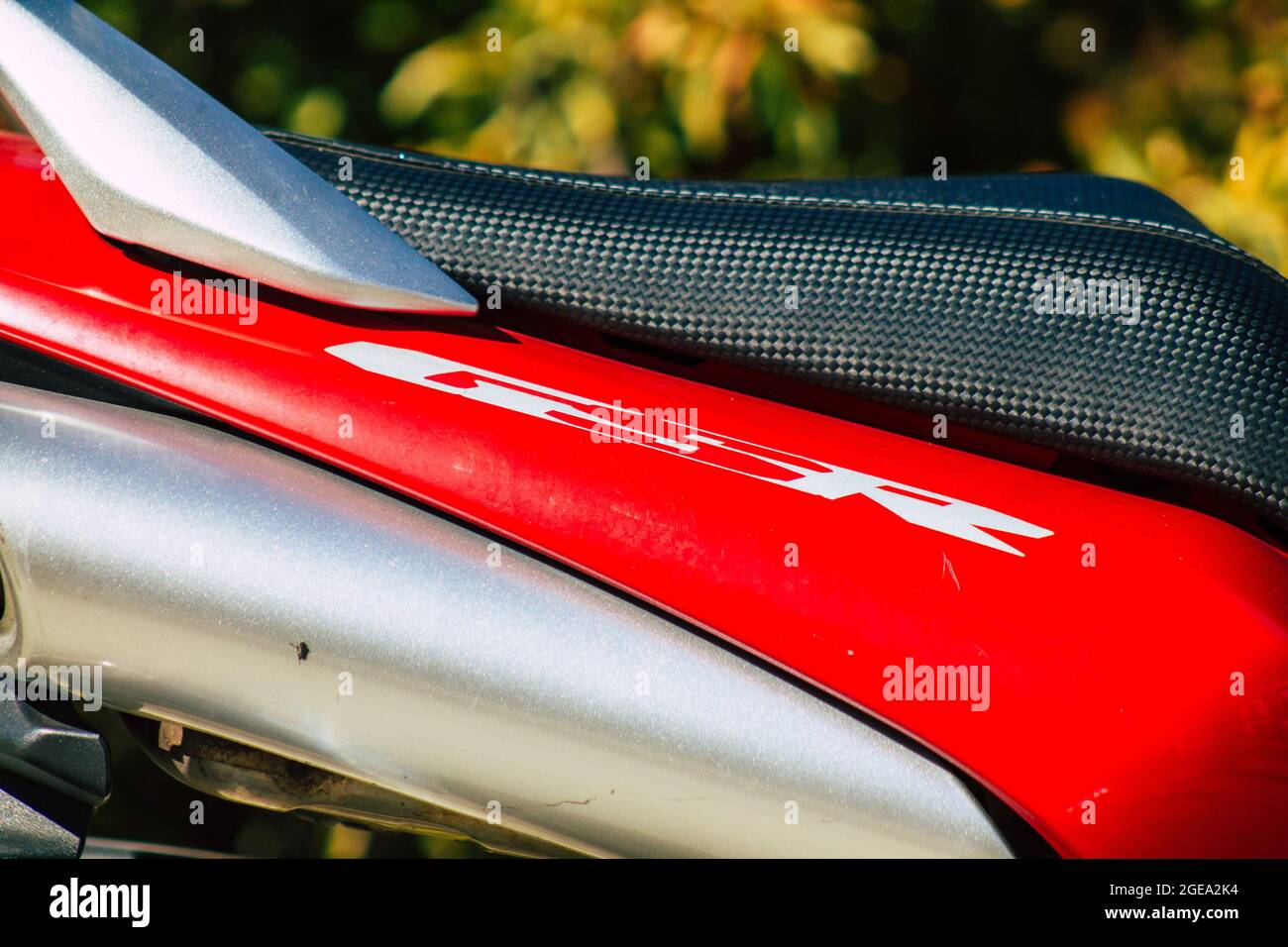 Carmona Spain August 17, 2021 Suzuki GXR 700 motorcycle parked in the ...