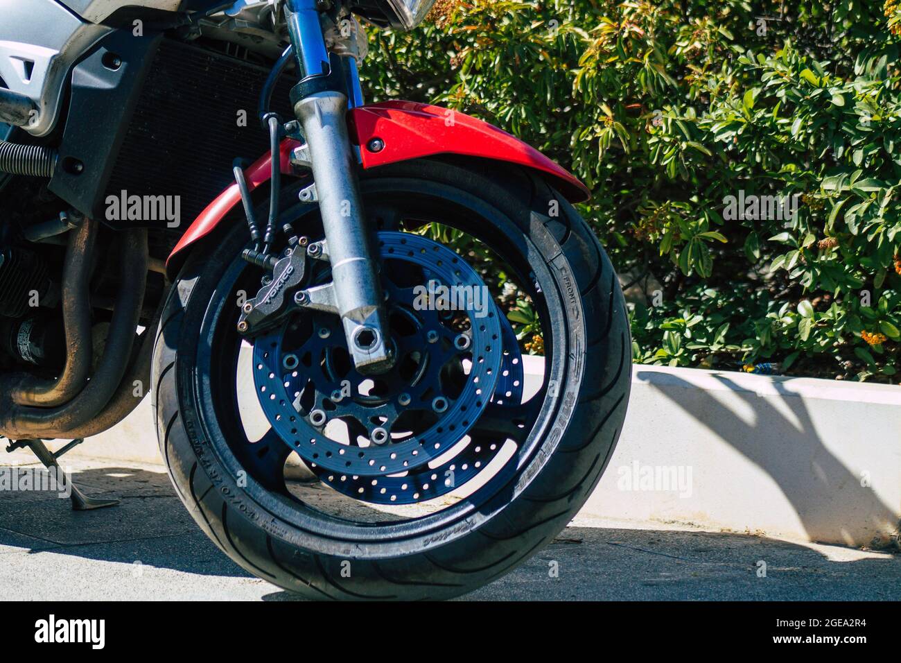 Carmona Spain August 17, 2021 Suzuki GXR 700 motorcycle parked in the ...