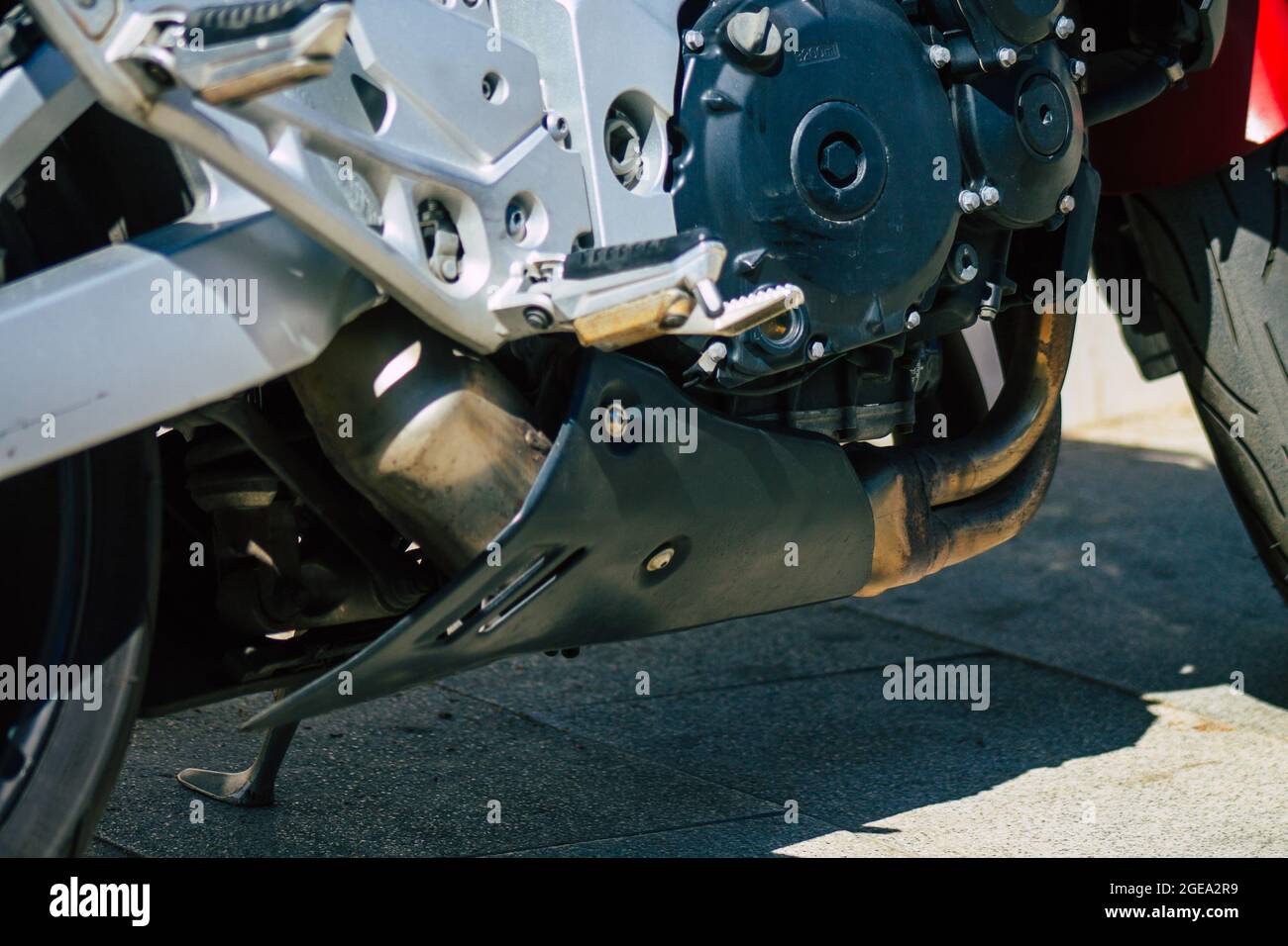 Carmona Spain August 17, 2021 Suzuki GXR 700 motorcycle parked in the ...