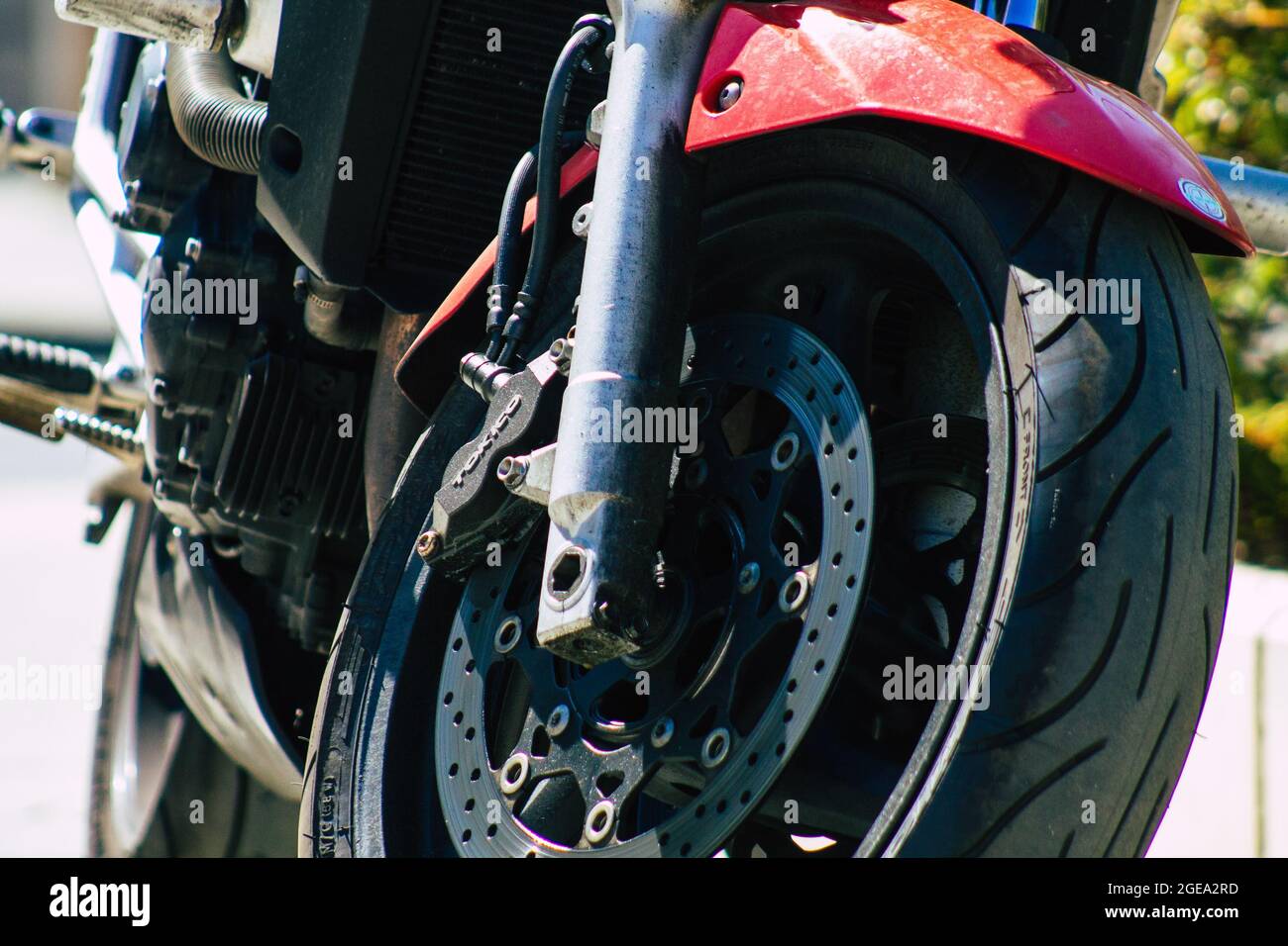 Carmona Spain August 17, 2021 Suzuki GXR 700 motorcycle parked in the ...