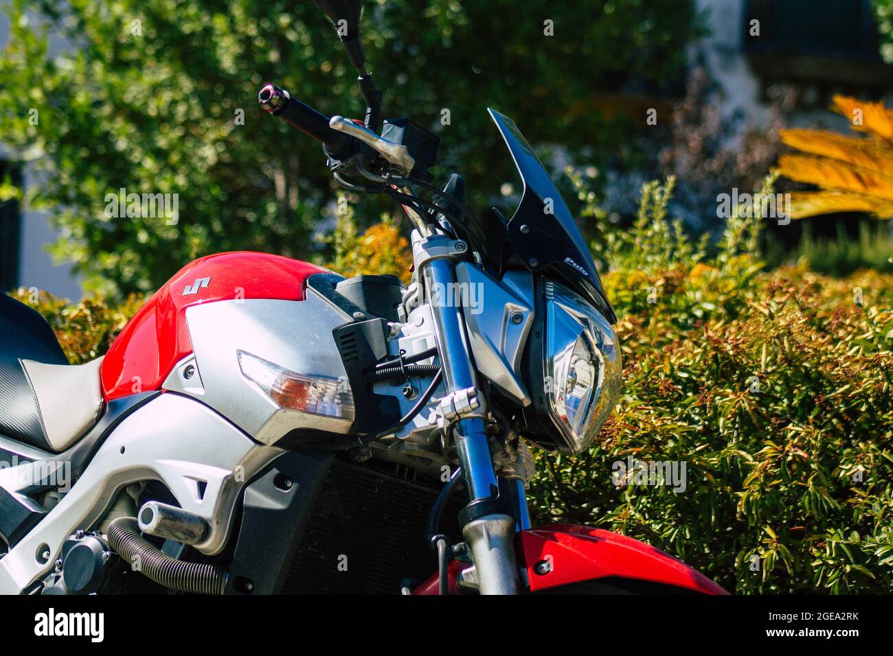 Carmona Spain August 17, 2021 Suzuki GXR 700 motorcycle parked in the ...