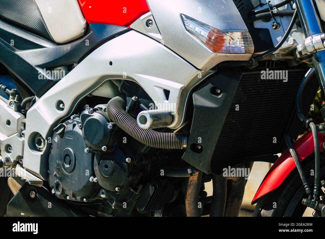 Carmona Spain August 17, 2021 Suzuki GXR 700 motorcycle parked in the ...