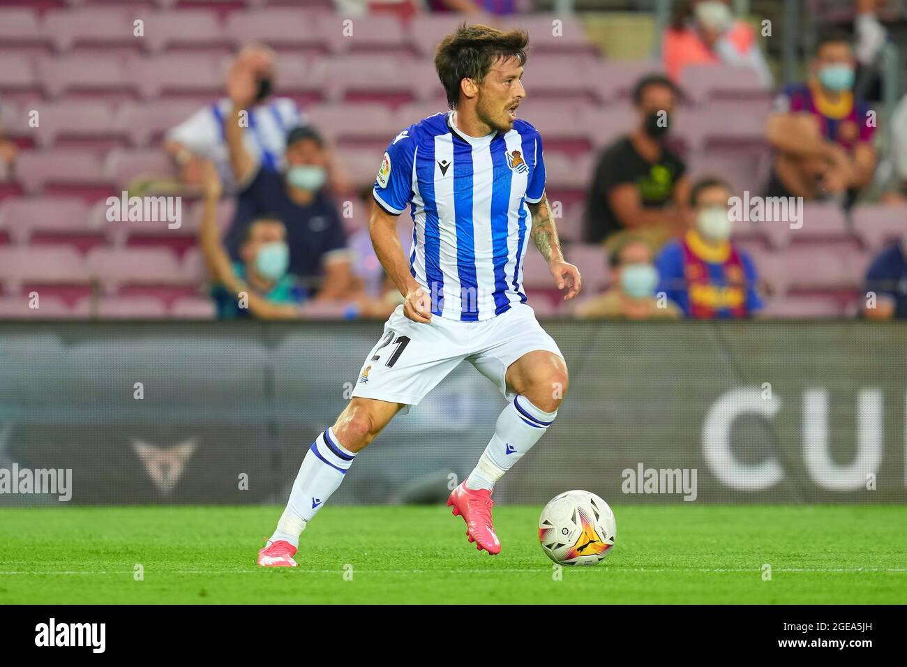 David Silva of Real Sociedad during the La Liga match between FC ...