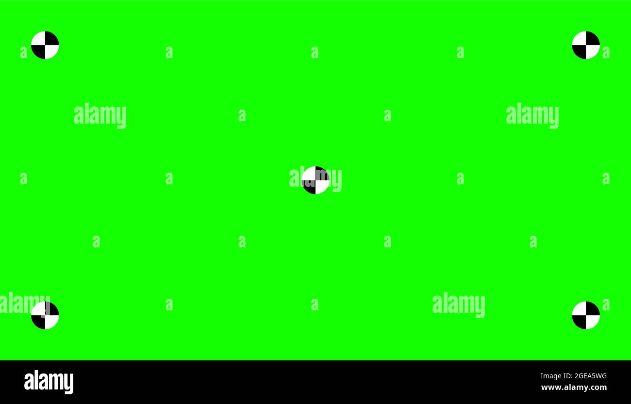 Chroma key, blank green background with motion tracking points. Visual ...