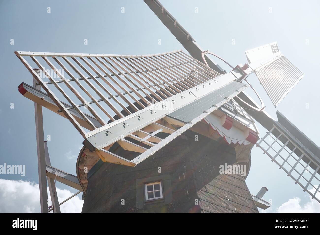 Windmill. Beautiful historic smock mill. Dutch windmill Stock Photo - Alamy