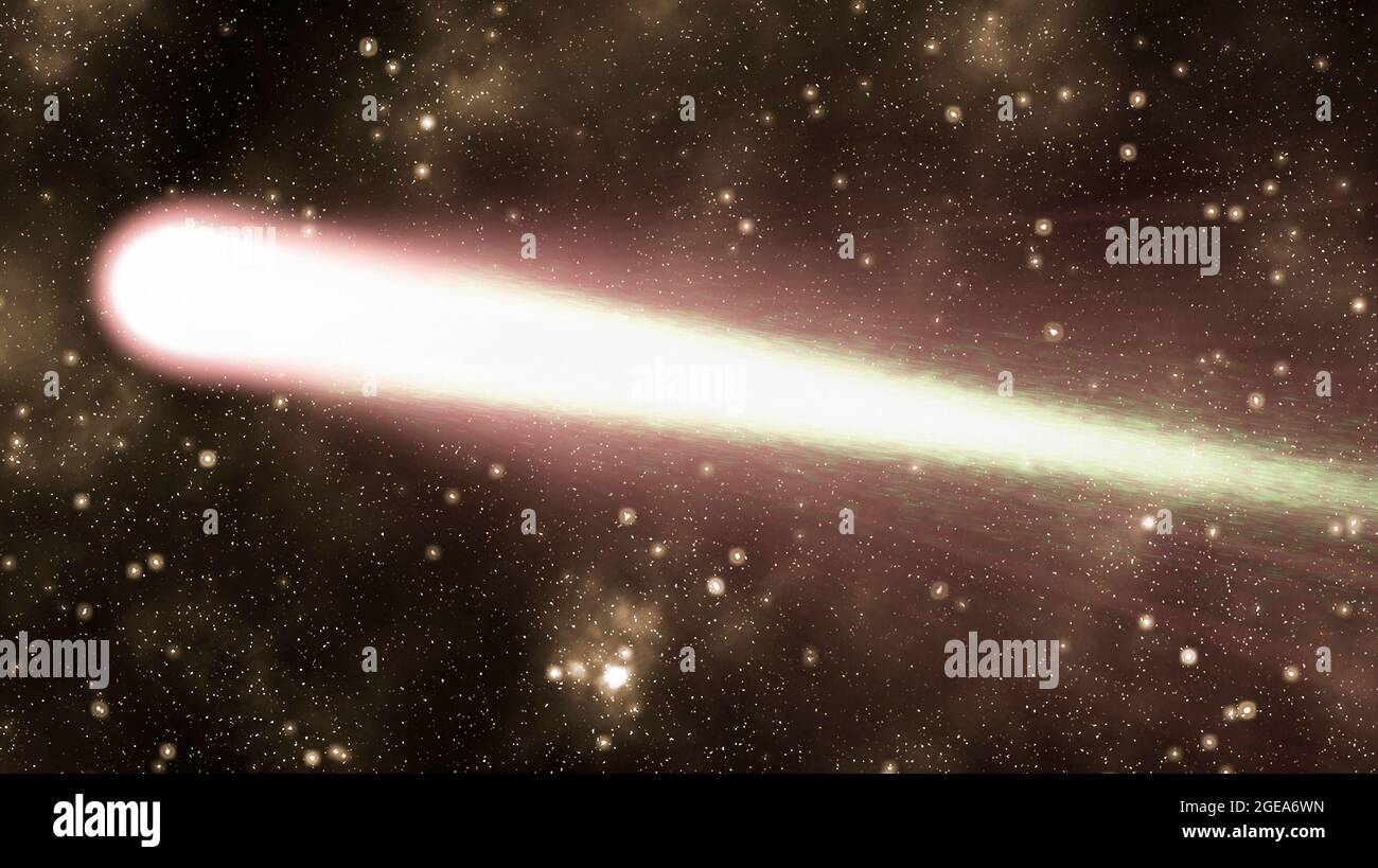 Beautiful space background with abstract comet. Cosmic wallpaper Stock ...