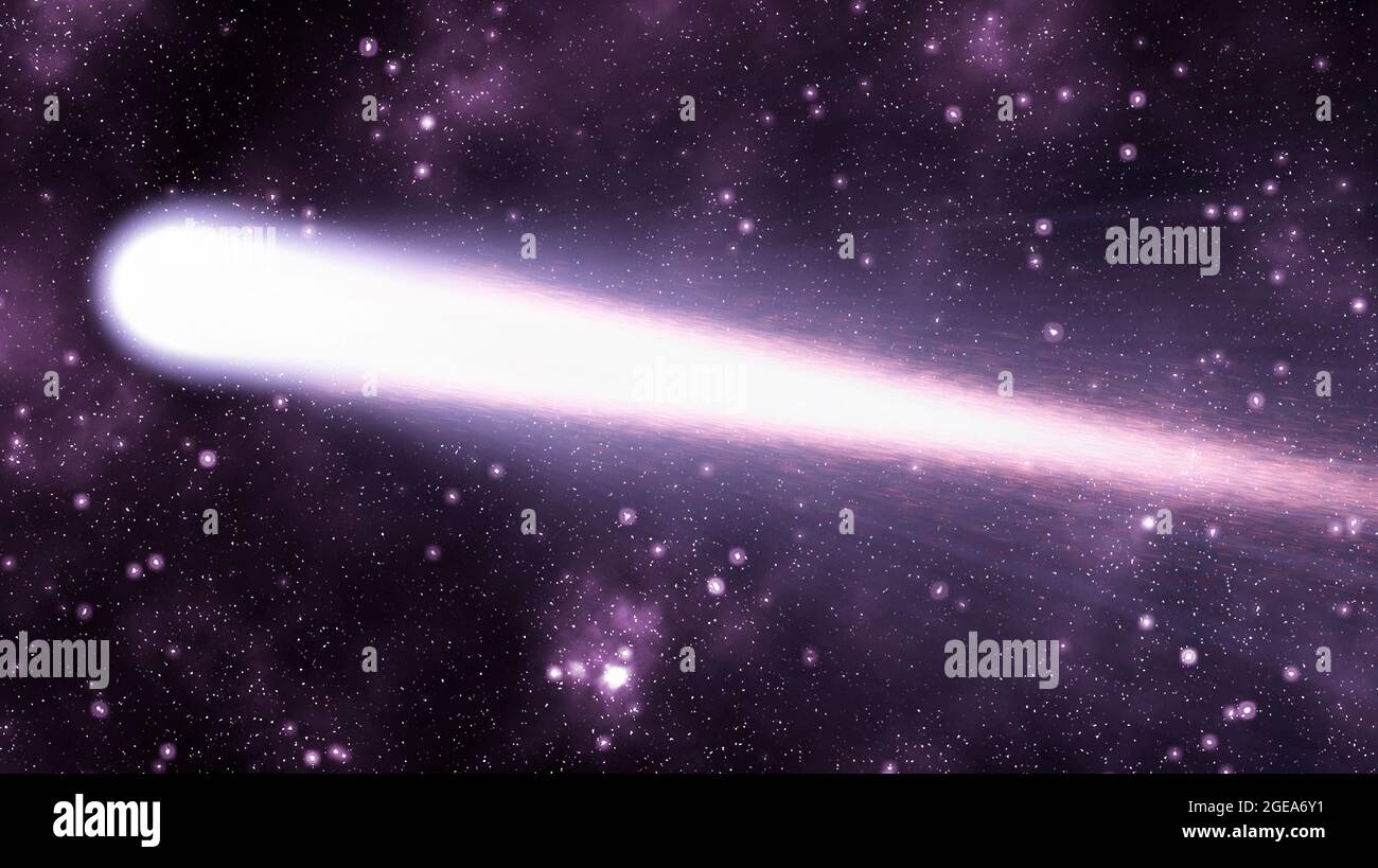 Beautiful space background with abstract comet. Cosmic wallpaper Stock ...