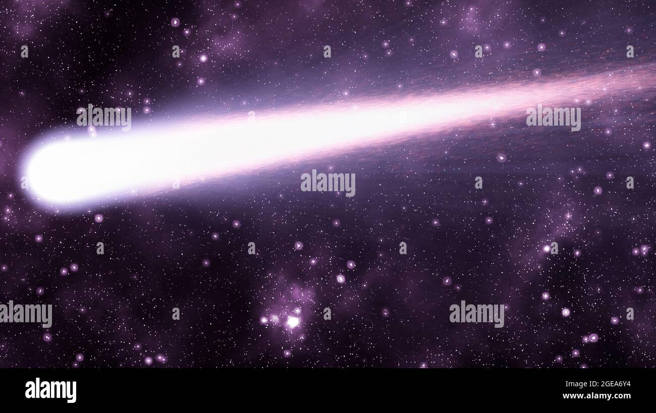 Beautiful space background with abstract comet. Cosmic wallpaper Stock ...