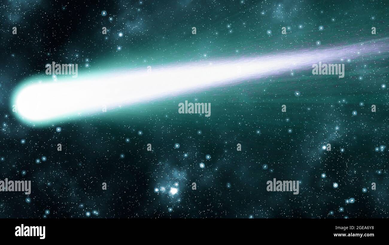 Beautiful space background with abstract comet. Cosmic wallpaper Stock ...