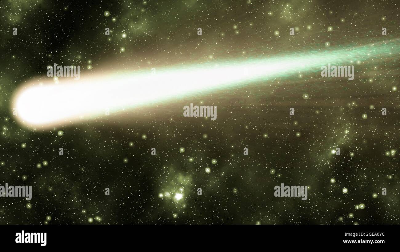 Beautiful space background with abstract comet. Cosmic wallpaper Stock ...