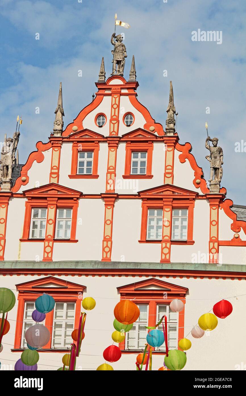 Town House Coburg With Lanterns Stock Photo - Alamy