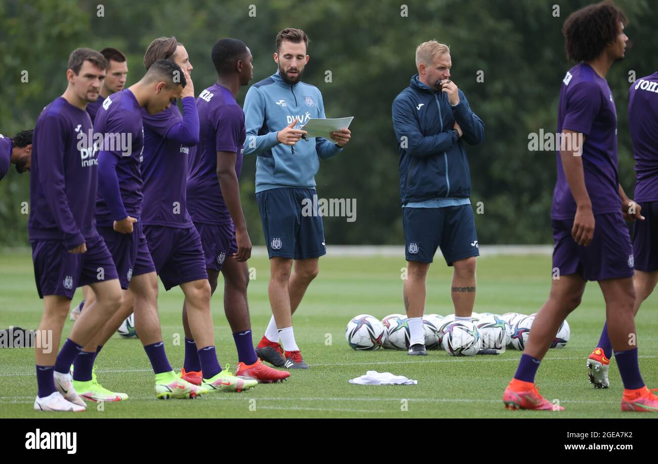 Anderlecht's physical coach Bram Geers pictured during the training ...