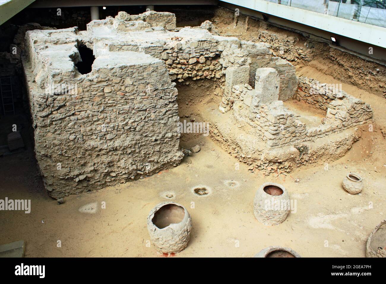 Archaeological site of Roman bath in Athens, Greece, Jule 16 2020 Stock ...