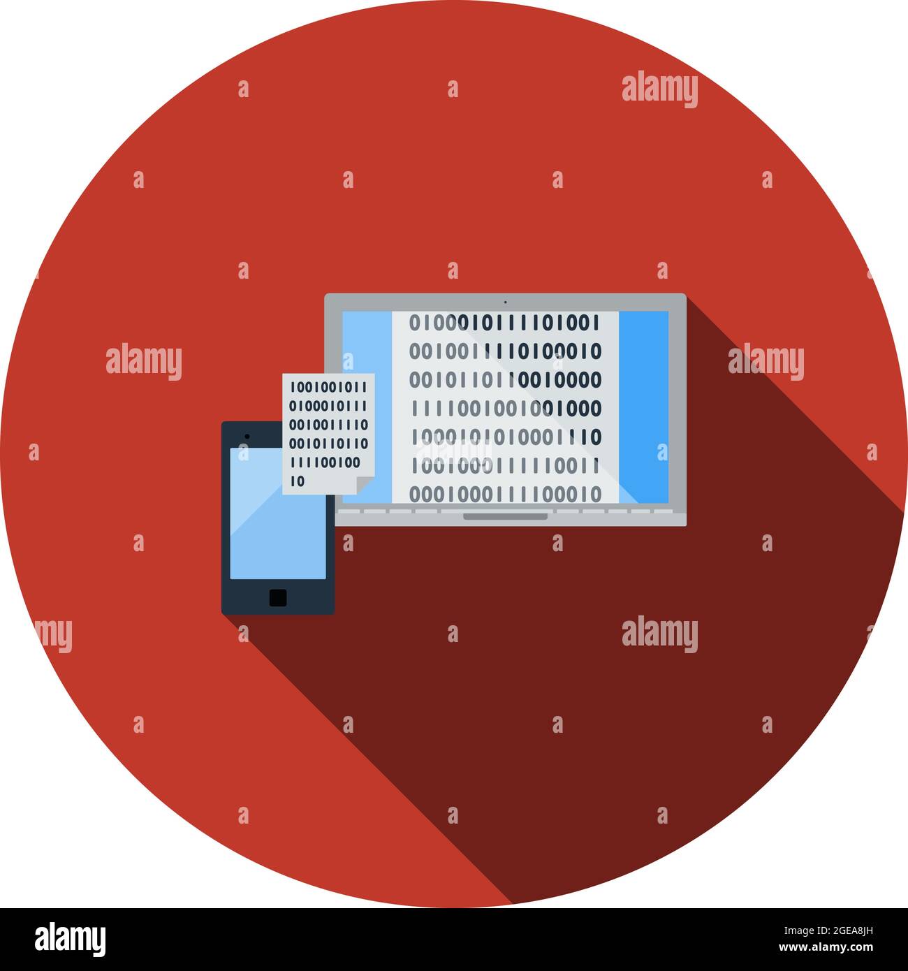 Exchanging Data Icon. Flat Circle Stencil Design With Long Shadow. Vector Illustration Stock ...