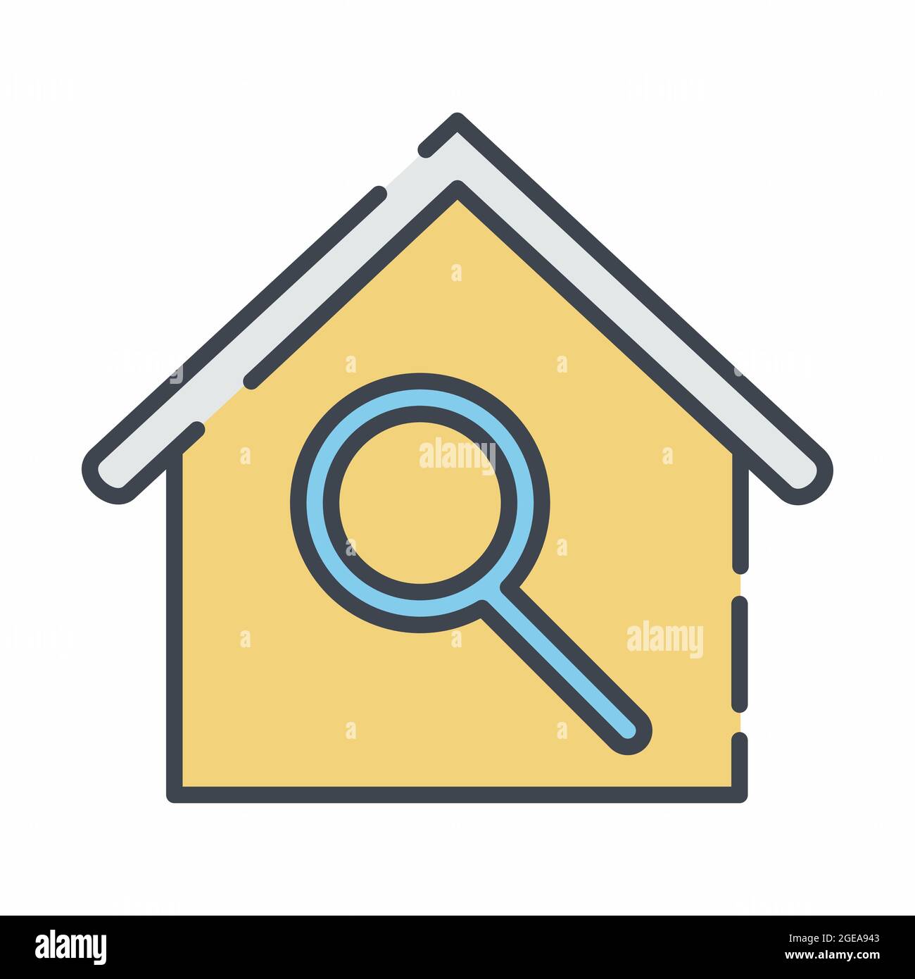 Vector Graphic of House Search - Line Cut Style - simple illustration ...