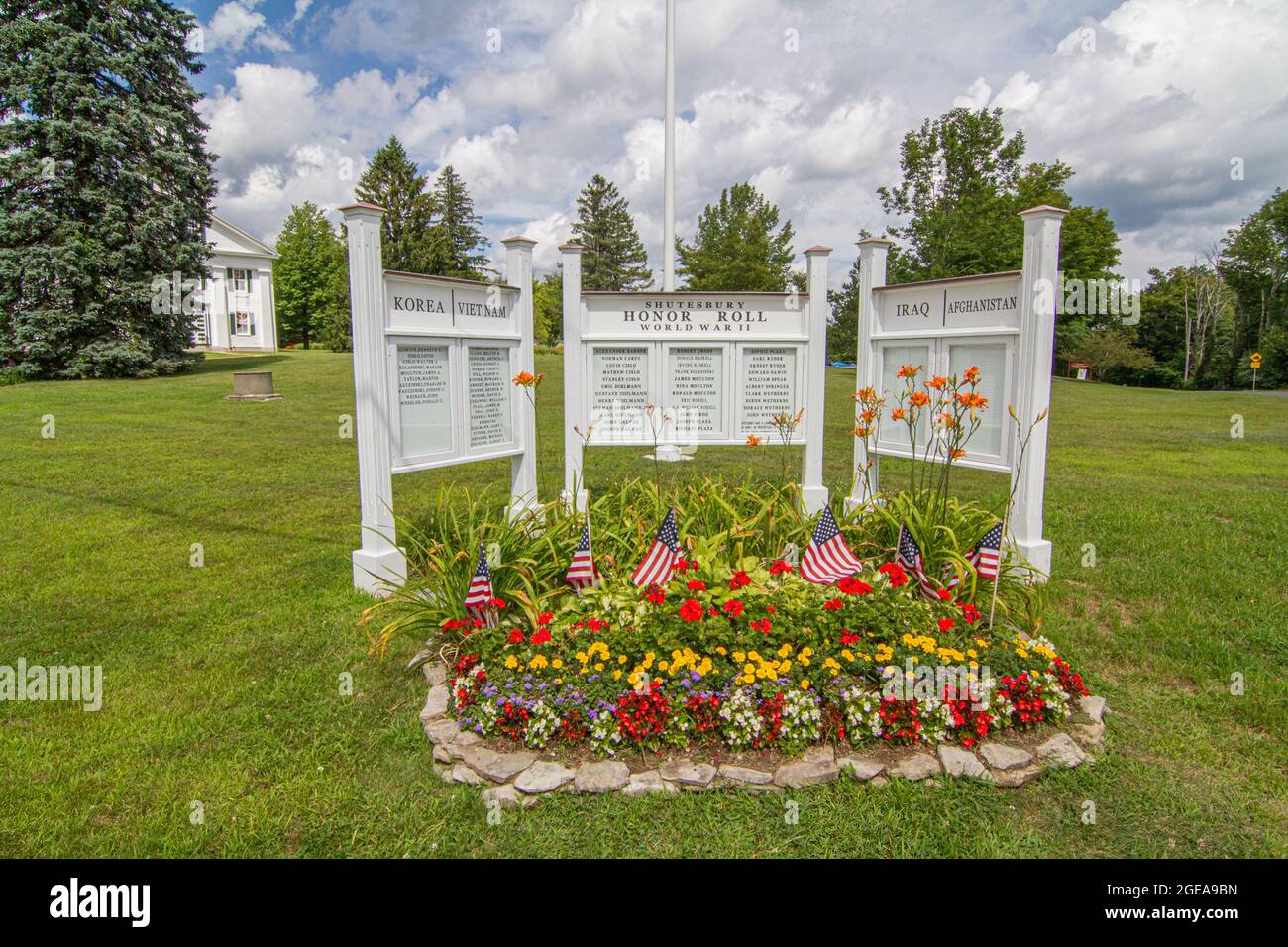A war memorial located on the Town Common in Shutesbury, Massachusetts ...