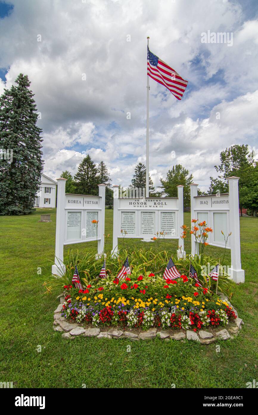 A war memorial located on the Town Common in Shutesbury, Massachusetts ...