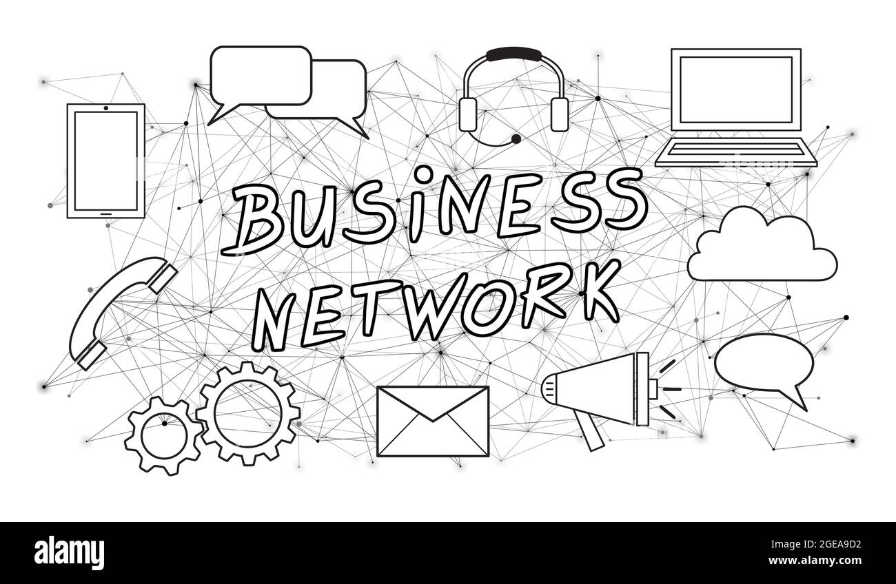 Illustration of a business network concept Stock Photo - Alamy