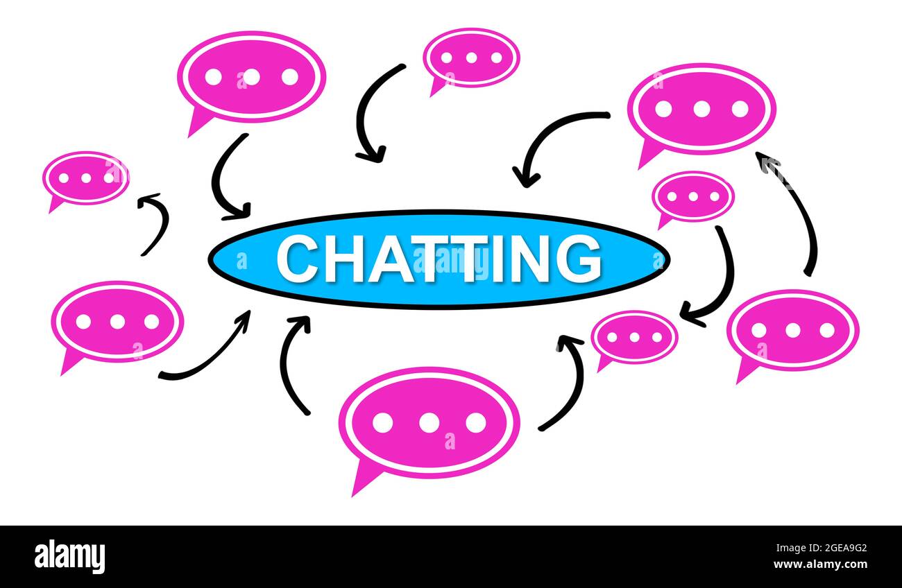 Illustration of a chatting concept Stock Photo - Alamy