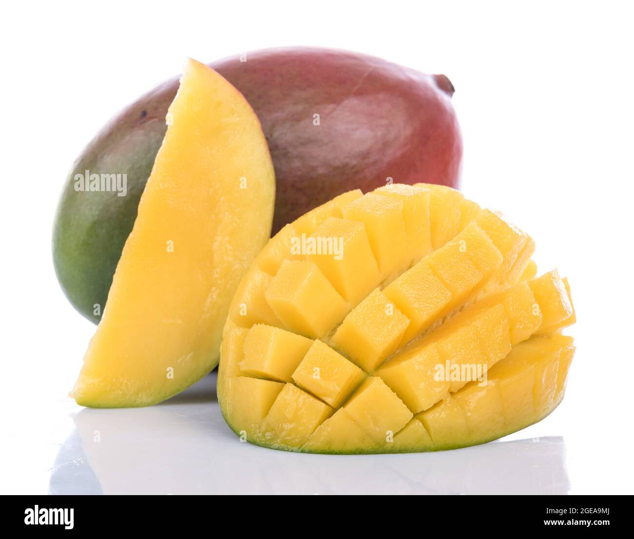 Juicy fresh mango, isolated on white Stock Photo - Alamy