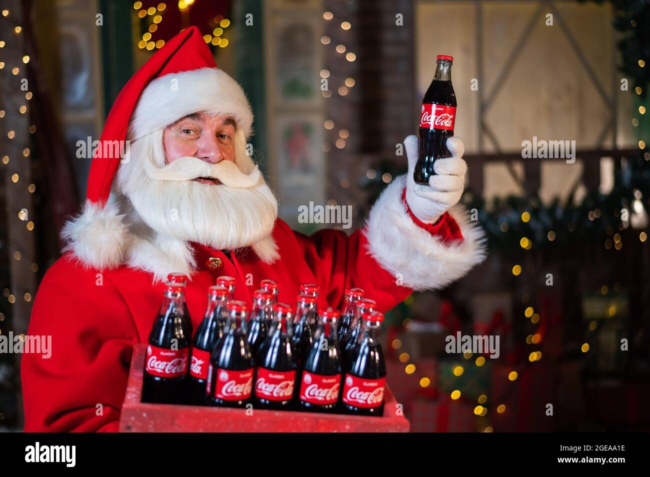 Real Santa Drinking Coke