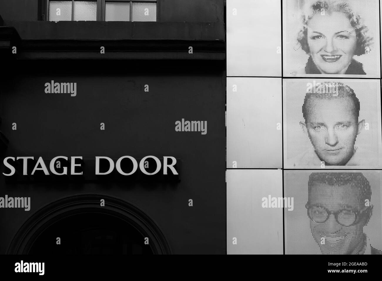 Stage door of west end theatre Black and White Stock Photos & Images ...