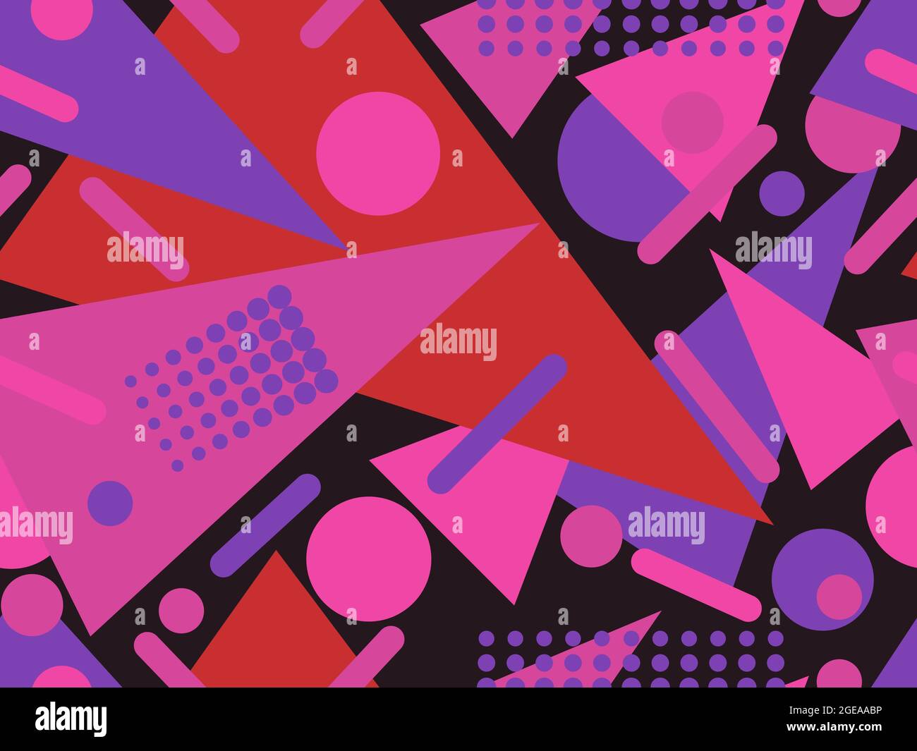 Geometric seamless pattern in 80s memphis style. Geometric shapes ...
